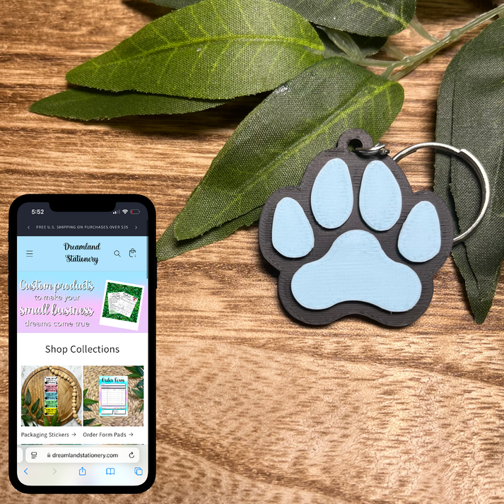Paw Print Smart Keychain – Dreamland Stationery